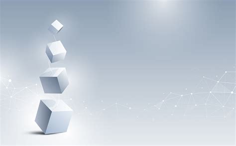 3d 큐브 배경을 추상화 합니다 큰에서 작은에 기하학적 큐브 연결 과학 및 기술입니다 큰 데이터 및 인터넷 연결 벡터