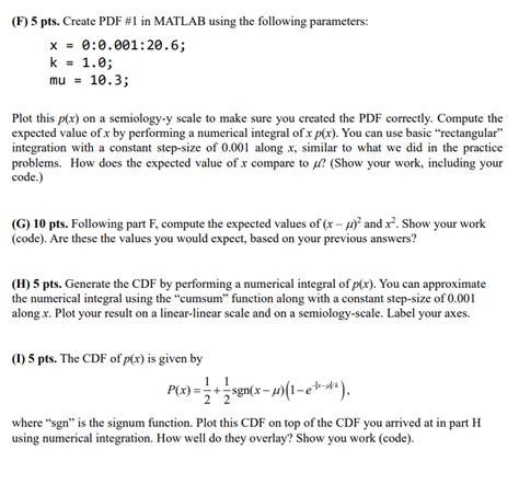 Solved F 5 Pts ﻿create Pdf ﻿1 In ﻿matlab Using The