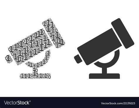 Telescope Mosaic Of Binary Digits Royalty Free Vector Image