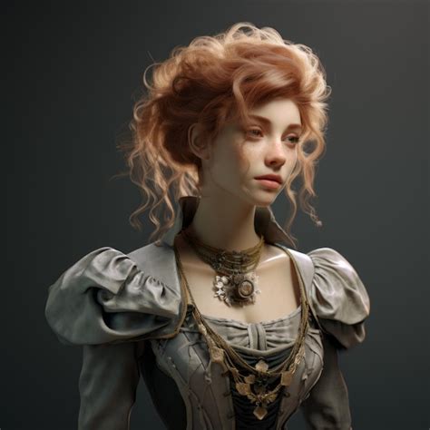 Premium Ai Image A 3d Rendering Of A Woman With Red Hair
