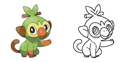 Grookey Coloring Page Print IdeaShortcut