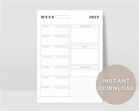 Printable Weekly Planner 2023 Printable And Digital Monday Etsy