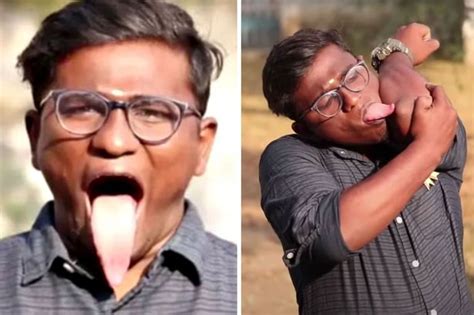 Meet Man With Worlds Longest Tongue Who Can Lick Elbow