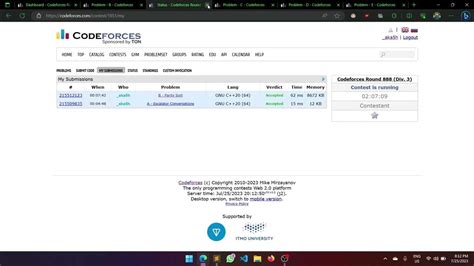 Codeforces Round 888 Div 3 Global Rank 230 Screencast Youtube