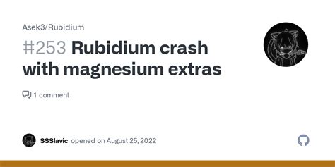Rubidium Crash With Magnesium Extras Issue Asek Rubidium GitHub