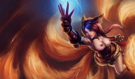 Rule 34 Ahri Braid Female Fox Ears Fox Tail Foxfire Ahri Fur Humanoid