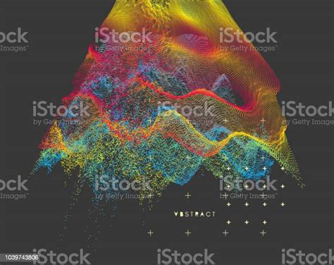 웨이브 배경입니다 추상적인 벡터 일러스트입니다 3d 기술 스타일입니다 입자를 가진 네트워크 디자인입니다 배경 주제에 대한 스톡 벡터 아트 및 기타 이미지 Istock