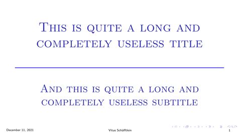 Beamer Vertically Align Separation Line Between Title And Subtitle Tex Latex Stack Exchange