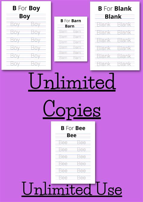 Word Tracing Worksheets 37 Printable Pages To Trace Words That Start With B Handwriting