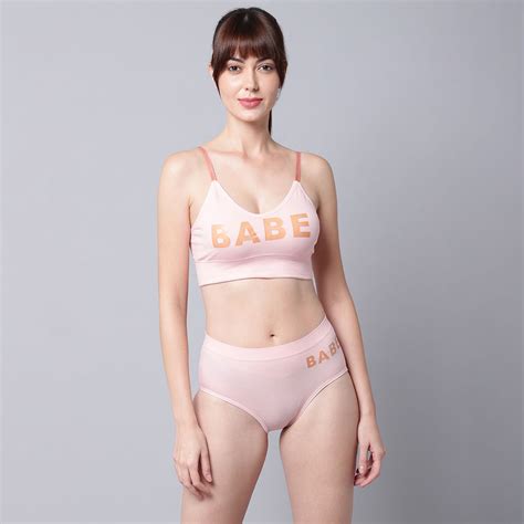 Buy Prettycat High Performance Sports Gym Running Bra Panty Set Pink Online