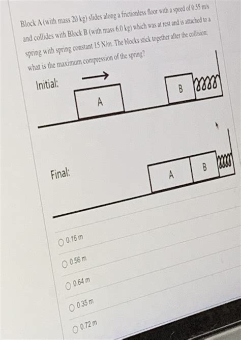 Solved Block A With Mass 20 Kg Slides Along A Frictionless