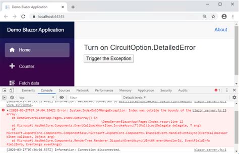 Turn On CircuitOption DetailedError In Blazor Techcedence