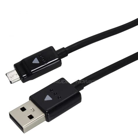 USB A Male Micro USB B Male Cable 2 0 Black 1 2m Audiophonics