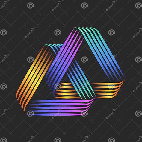 Two Overlapping Triangles Logo Vibrant Geometric Optical Illusion With