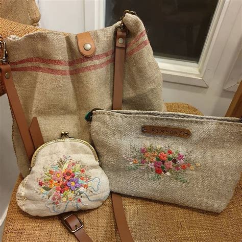 프랑스자수 프랑스자수mimi 일산프랑스자수 일산프랑스자수공방 햄프린넨크로스가방 린넨파우치 프레임파우치 Embroiderystitch Needlework