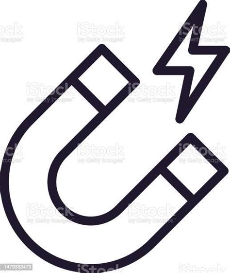 격리된 흰색 배경에 자석의 한 줄 아이콘입니다 모바일 앱 웹 디자인 웹 사이트 온라인 상점 등을위한 고품질 편집 가능한 스트로크