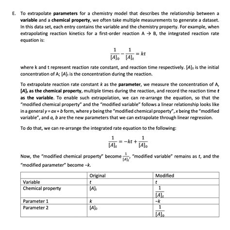 To Extrapolate Parameters For A Chemistry Model That Chegg Com
