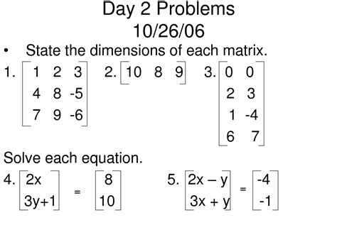 Addition Subtraction Scalar Multiplying Matrices Worksheet Printable