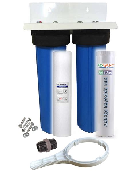 20 Two Canister Big Blue Adedge Bayoxide E33 Arsenic Filter