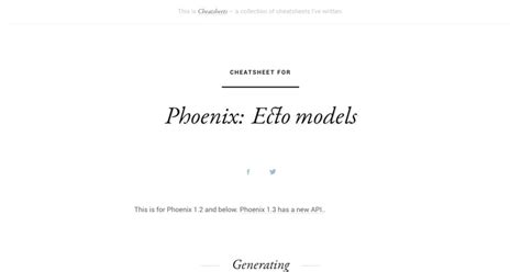 Phoenix Ecto Models Cheatsheet