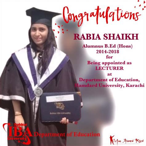 Prof Dr Irfan Ahmed Rind On Linkedin Congratulations To Rabia Shaikh Our Bed Hons