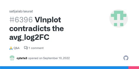 Vlnplot Contradicts The Avg Log2fc · Satijalab Seurat · Discussion 6396 · Github