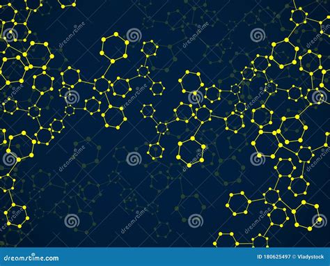 Abstract Molecular Structure Scientific Geometric Background Technology Hexagons Structure