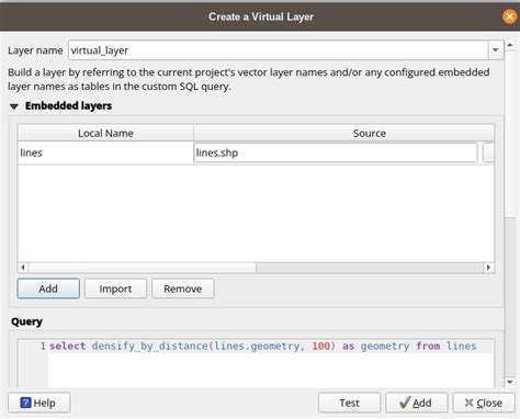 Qgis Virtual Layer Create Equal Length Segments Like With Postgis Stsegmentize Geographic