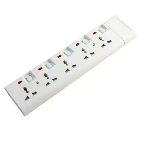 Geepas 5 Way Power Extension Socket 13A White