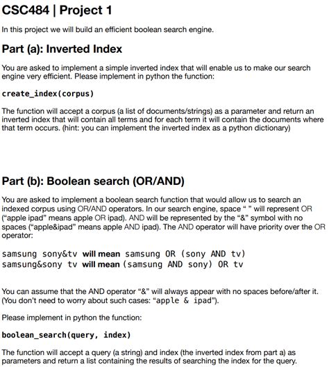 Solved In This Project We Will Build An Efficient Boolean