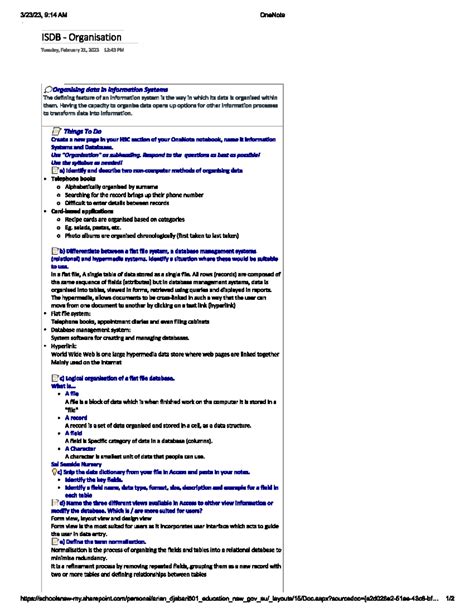 Isdb Organising Data In Information Systems Key Concepts And Methods
