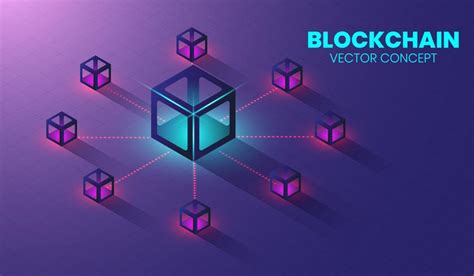 Isometric Blockchain Technology Concept Shape Of Block Chain Connected