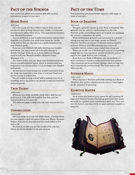 Legendary Warlock The Third Sorta 4th Legendary Class Base Features For Levels 1 30