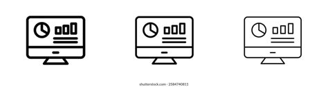 dashboard icons three different stroke lines stock vector royalty free