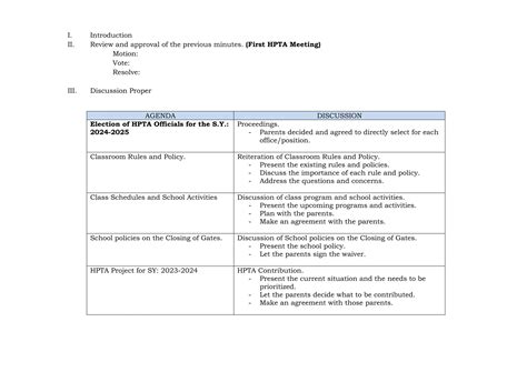 HPTA MINUTES OF THE MEETING QUALITY ASSURANCE MANAGEMENT DOCX Educational Assessment Education