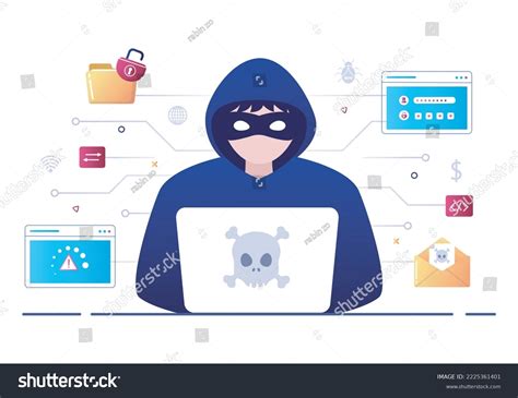 Hacker Vector Flat Vector Illustration Stock Vector Royalty Free 2225361401 Shutterstock