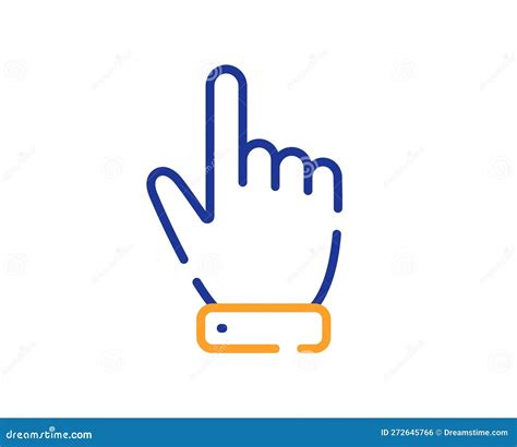 Hand Cursor Line Icon Click Action Sign Vector Stock Illustration Illustration Of Press