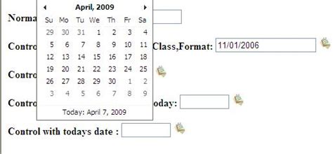 ajax calendar control codeproject