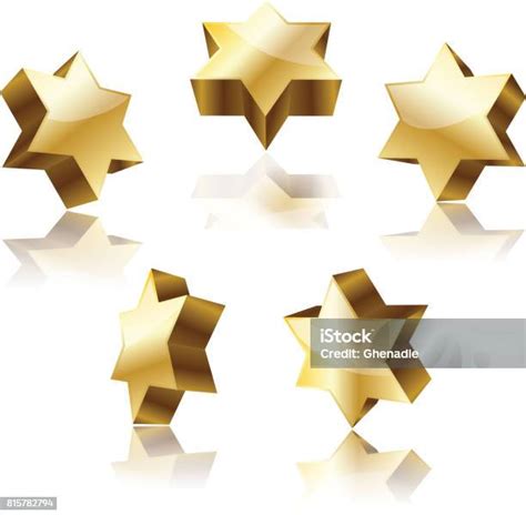 화이트에 골든 스타 데이비드의 집합입니다 벡터 일러스트 레이 션 3차원 형태에 대한 스톡 벡터 아트 및 기타 이미지 3차원 형태 구약 금 금속 Istock