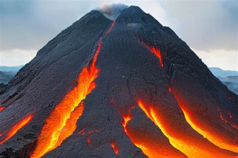 Ai Greem 자연019 화산 용암 마그마 폭발 자연 재해 배경 일러스트 그림 Volcano Lava Magma Eruptions