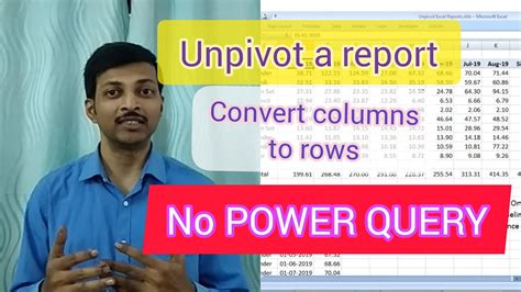 How To Unpivot Convert Columns To Rows In Excel Without Power Query