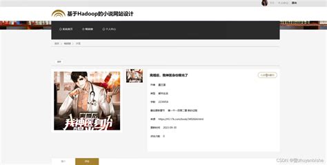 计算机毕业设计之基于hadoop的小说网站设计 csdn博客