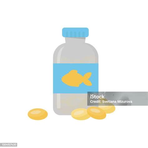 생선 기름 캡슐의 항아리의 흰색 배경 이미지에 고립 오메가 심장 및 혈관 건강의 이점에 대한 기사를 디자인하십시오 벡터