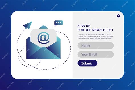 Premium Vector Newsletter Signup Popup Template Design