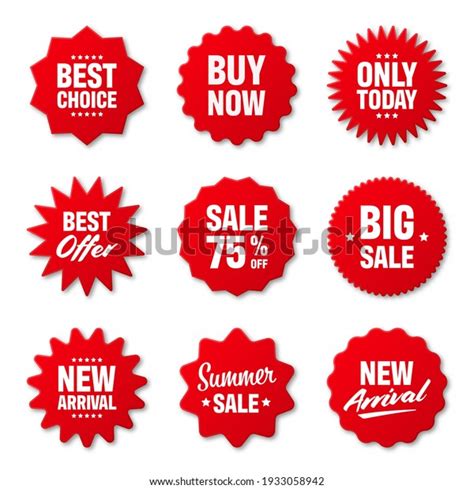 현실적인 빨간 가격표 수집 특별 할인 스톡 벡터로열티 프리 1933058942