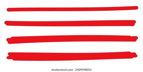 Line Marker Underline Set Shape Red Stock Vector Royalty Free