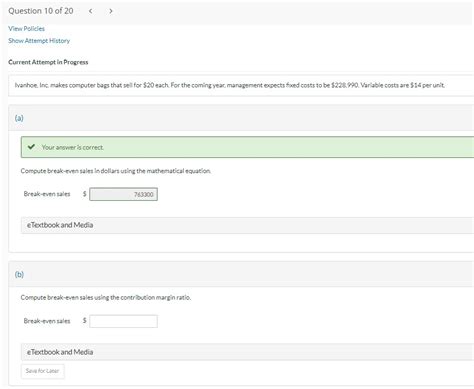 Solved Compute Break Even Sales In Dollars Using The Chegg Com