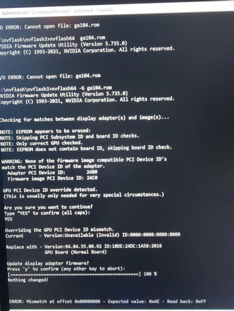 Failed Nvflash Mismatch Error Code Roverclocking