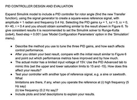 pid controller design and evaluation expand simulink model to include a