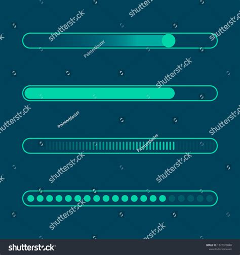 Set Futuristic Progress Loading Status Bar 库存矢量图（免版税）1372028840 Shutterstock